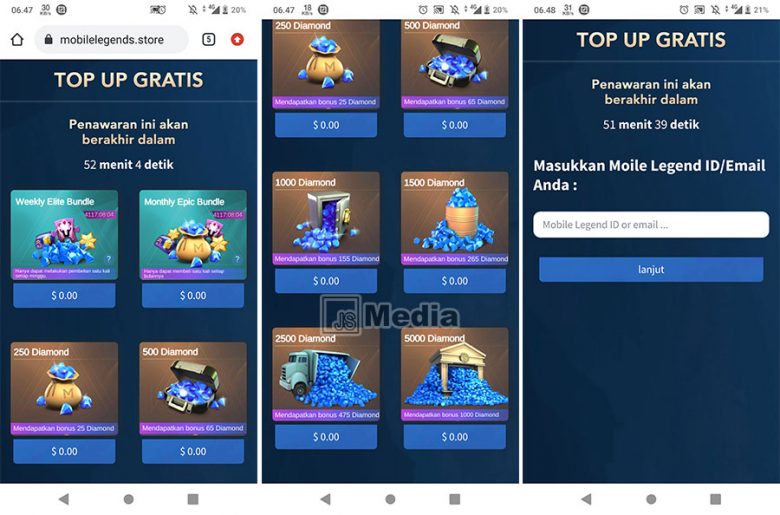 Mobilelegends.store, Situs Topup Diamond ML Gratis?
