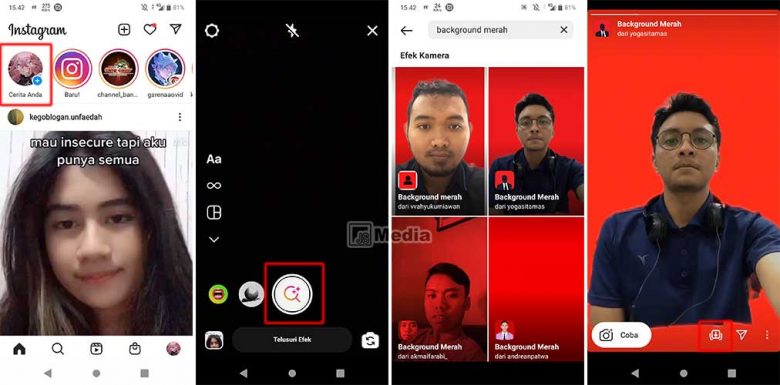 Nama Filter IG Background Pas Foto Merah, Nggak Perlu Edit Photoshop!