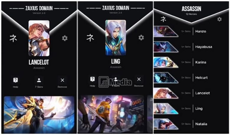 Zaxius Domain APK, Unlock Semua Skin Mobile Legends Gratis