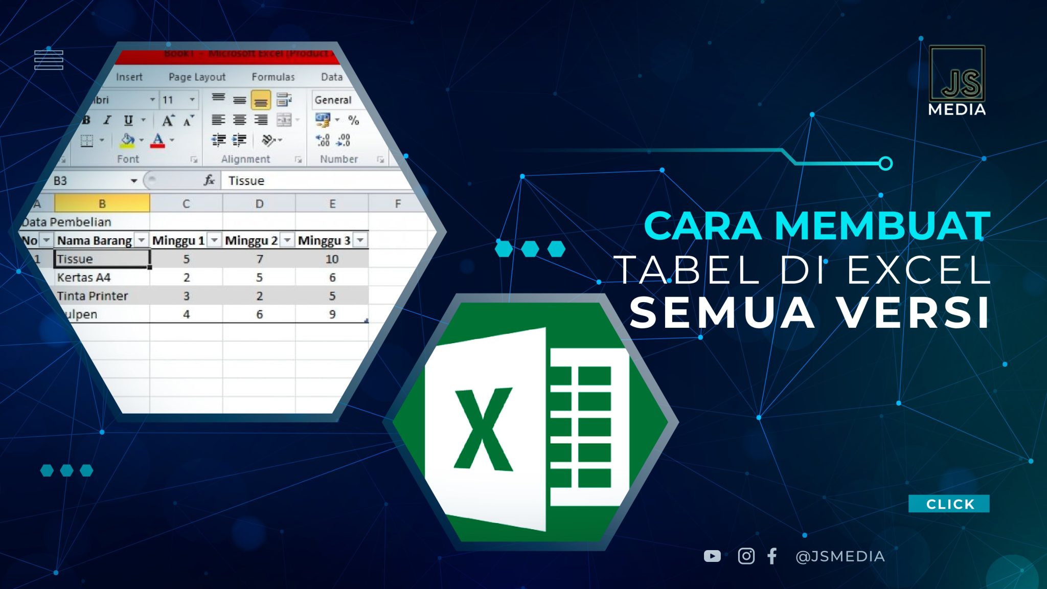 Cara Membuat Tabel Excel Semua Versi Untuk Pemula