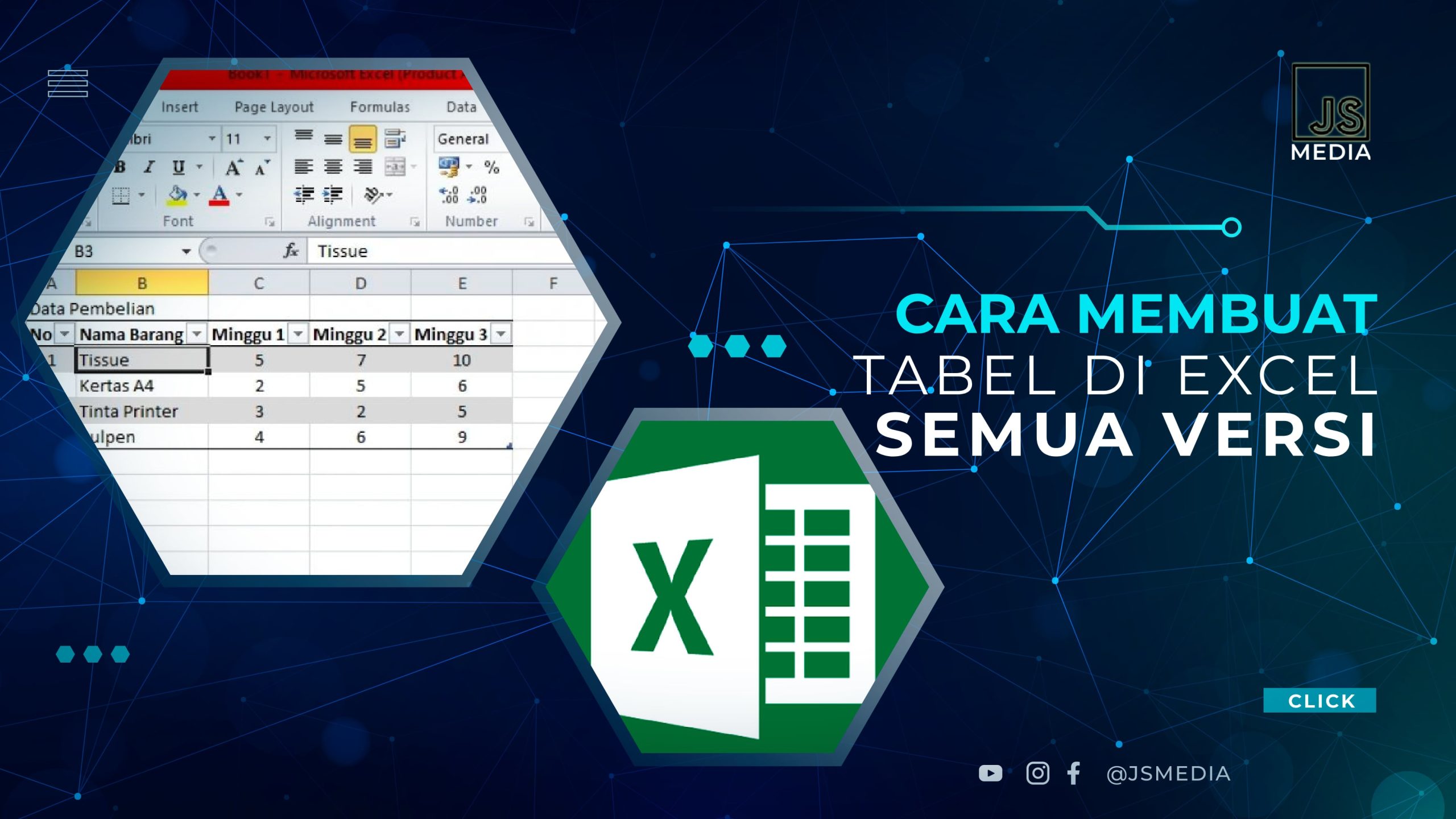 Cara Membuat Tabel Excel Semua Versi Untuk Pemula