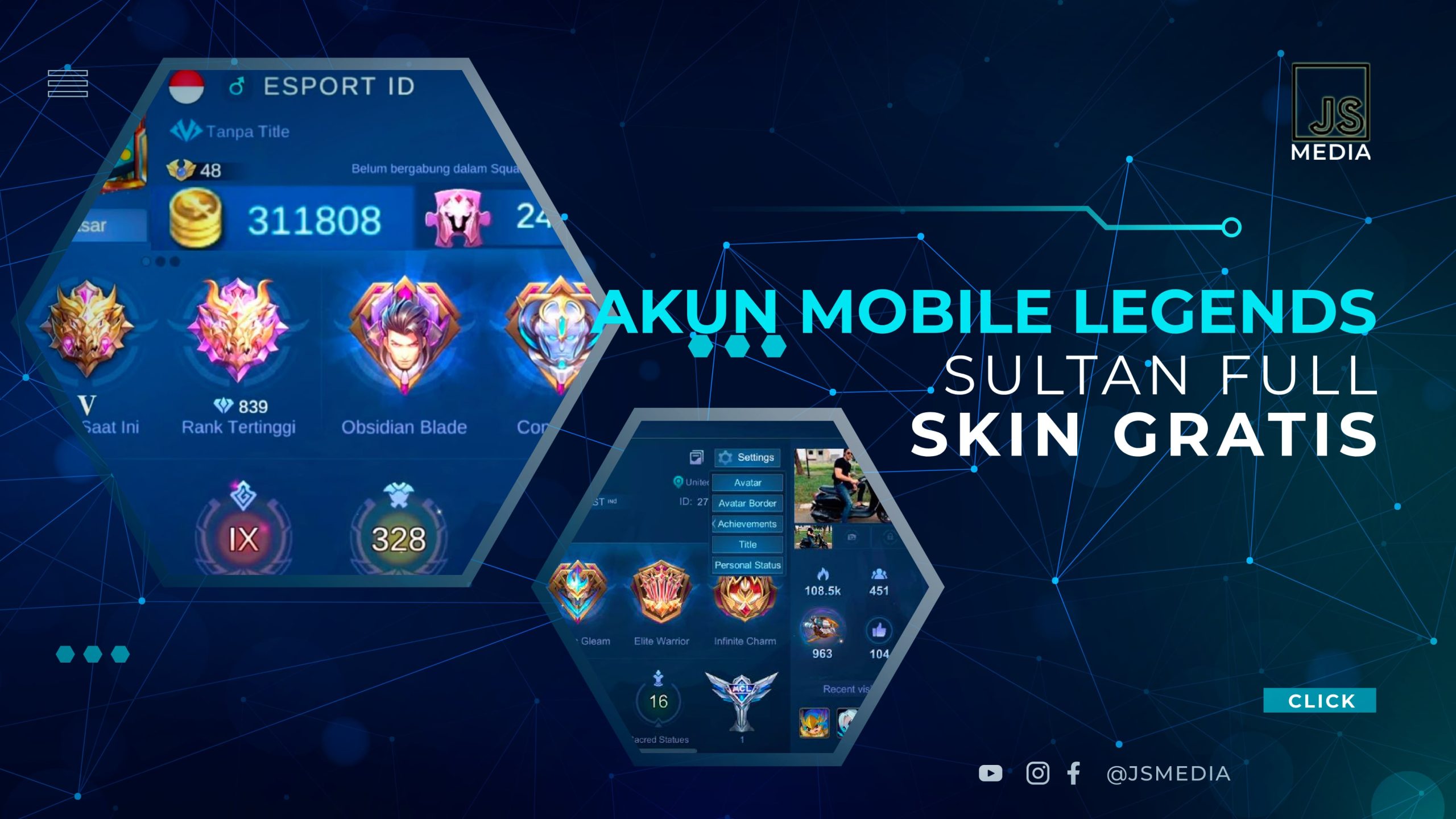 100+ Akun Mobile Legends Sultan Full Skin Gratis 2024