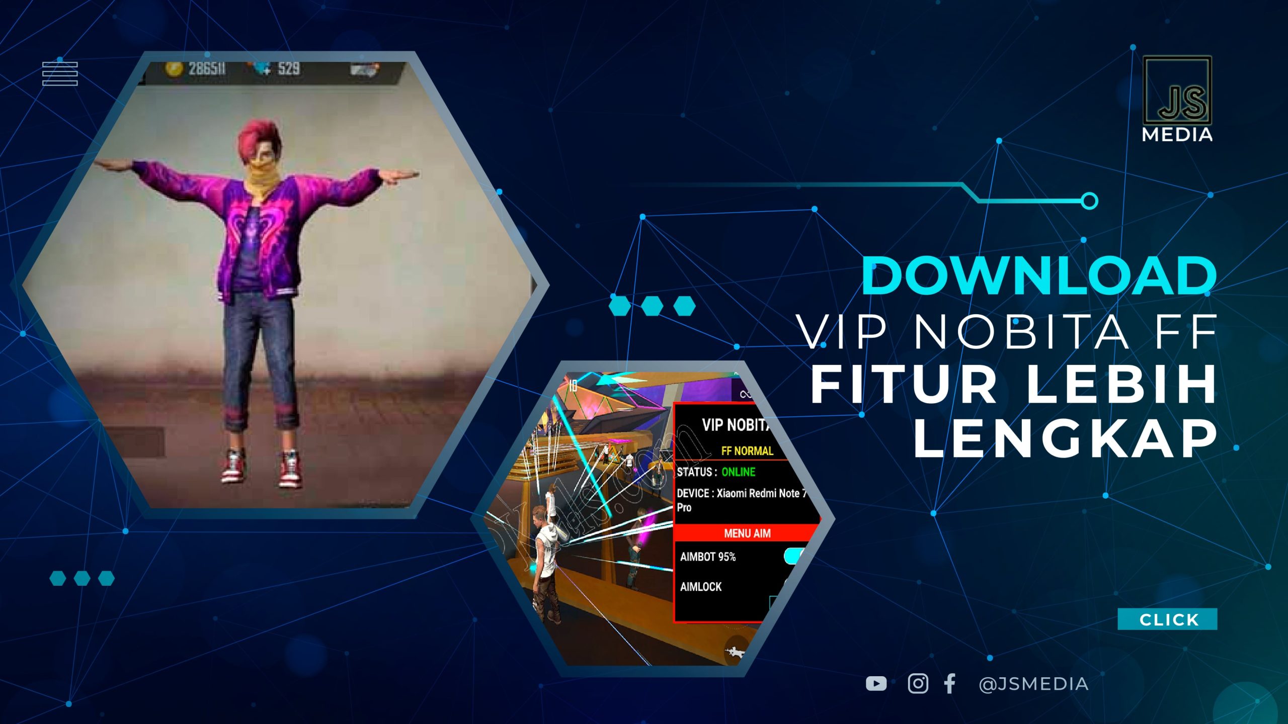 Download VIP Nobita FF MOD, Aplikasi Cheat FF Auto Headshot