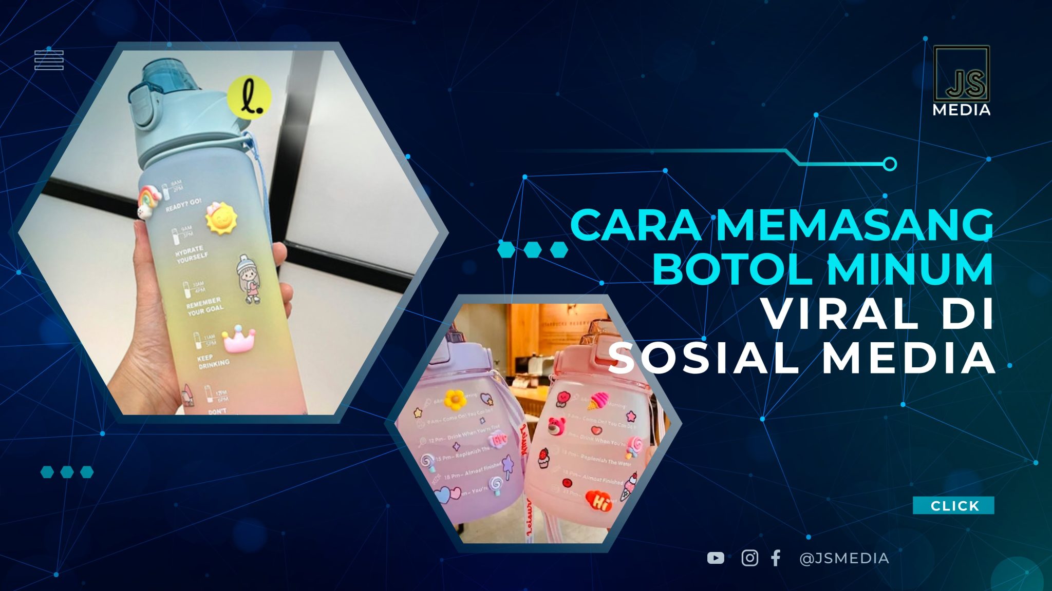 Cara Memasang Botol Minum Viral di Sosial Media