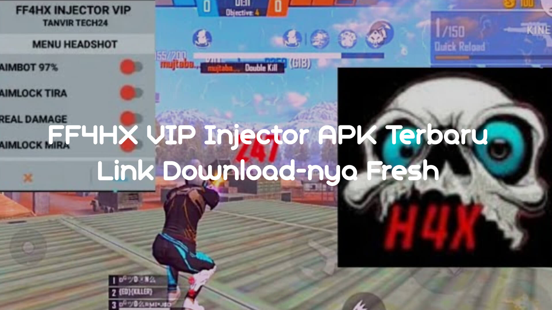 Download FF4HX VIP Injector APK Terbaru 2024, Auto Headshoot dan Booyah
