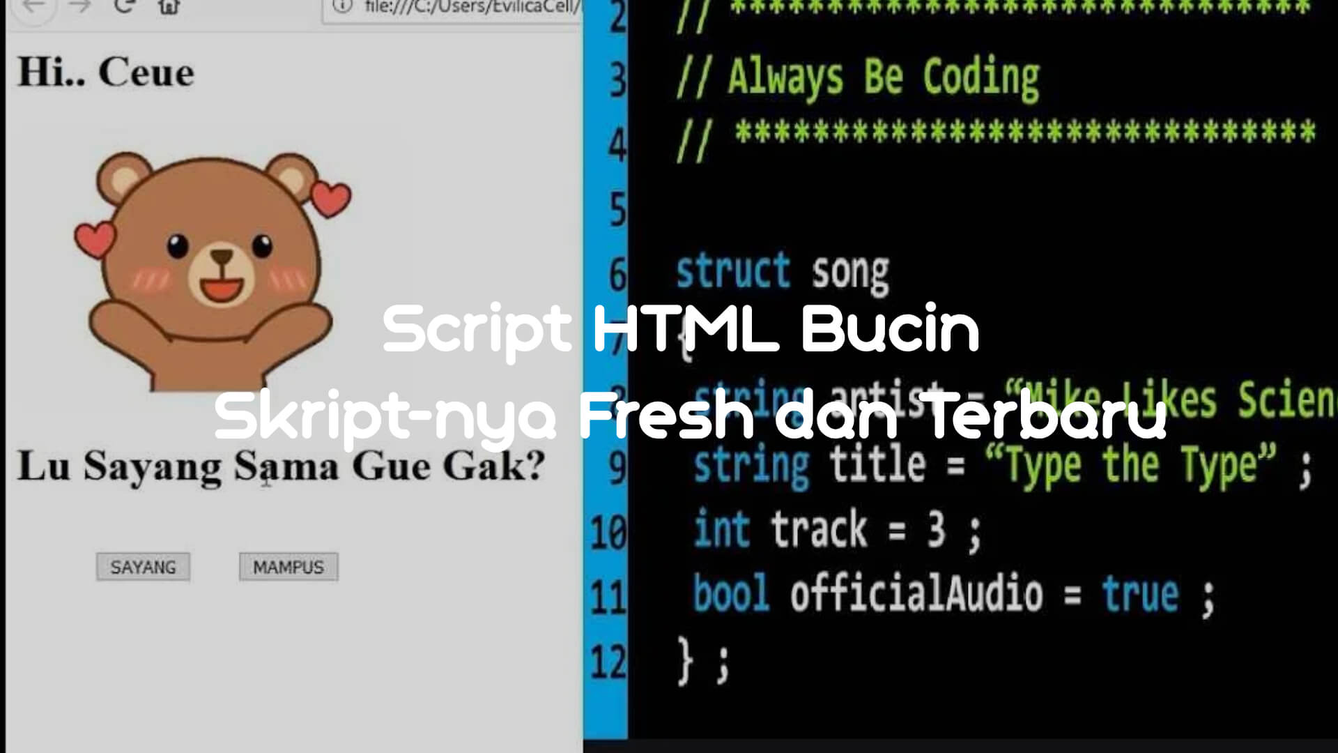 Script HTML Bucin yang Lagi Viral di Tiktok Terbaru 2024