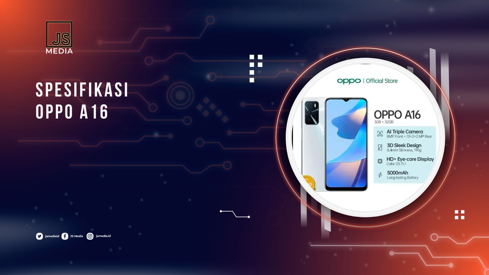 Spesifikasi OPPO A16, Tampil Modern di Keseharian