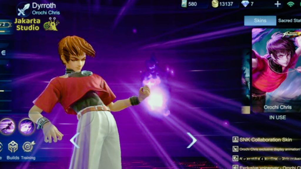 Harga Skin Dyrroth KOF (King of Fighter) Mobile Legend