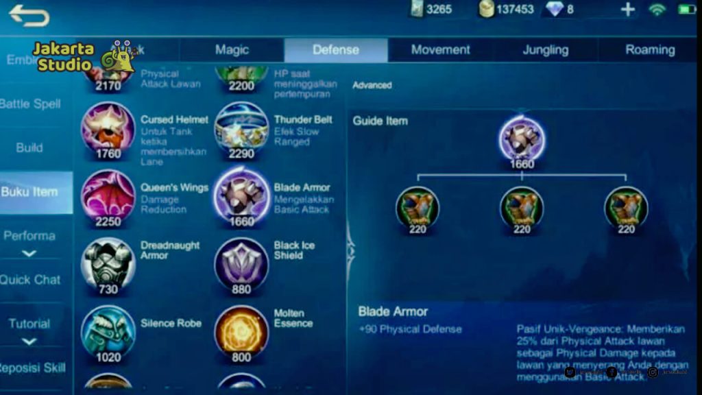 Fungsi Blade Armor : Fungsi, Kelebihan, Kekurangan Mobile Legends