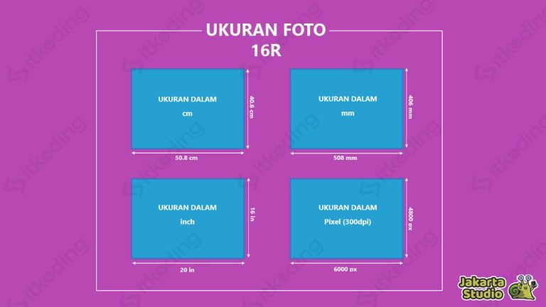 Ukuran Foto 16R Dalam MM, CM, Inchi dan Pixel