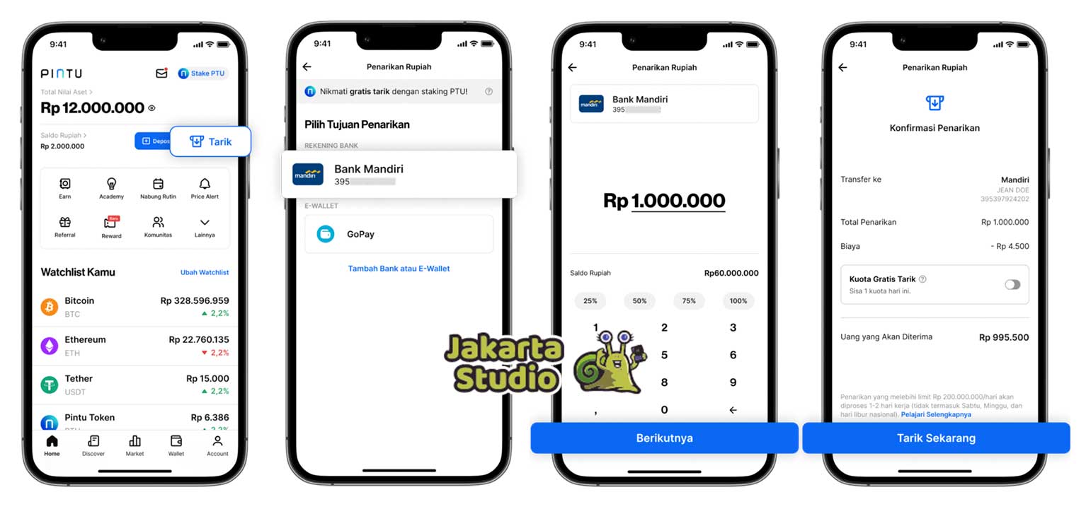 Cara Tarik Saldo Rupiah Pintu ke Rekening Bank Lokal