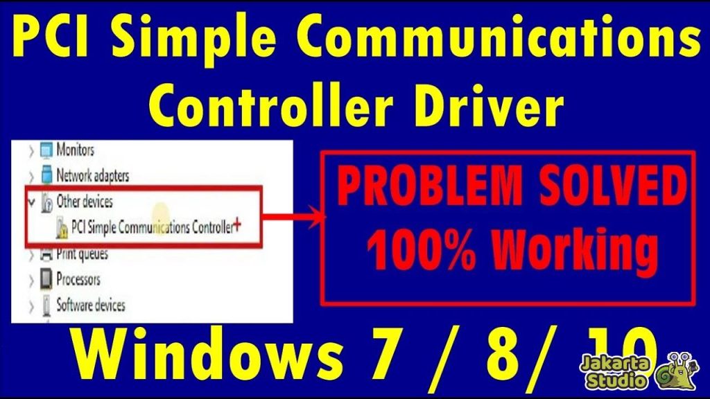 Cara Mengatasi Error PCI Simple Communications Controller