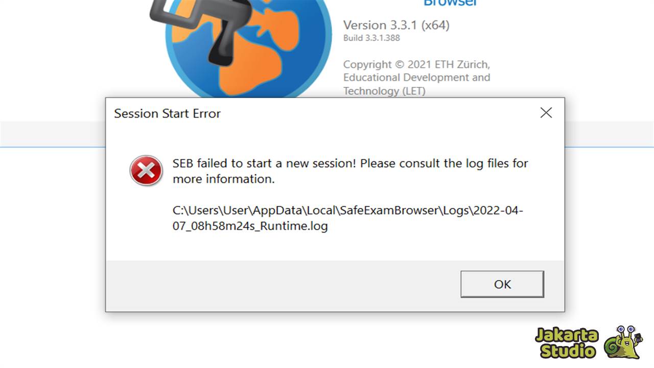 Penyebab Error SEB Failed to Start a New Session