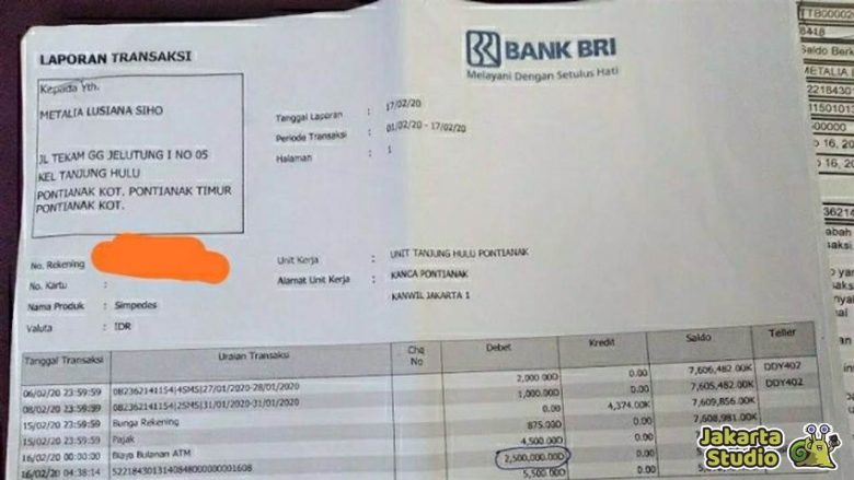 Daftar Kode Mutasi Bank BRI Beserta Artinya