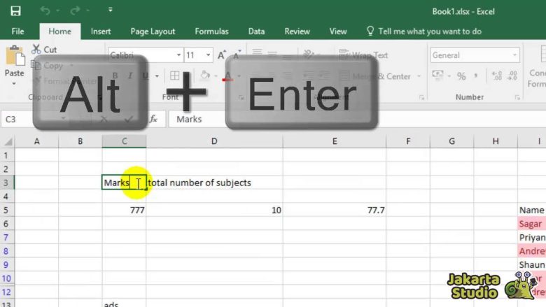 Cara Membuat Enter di Excel Tanpa Pindah Cell