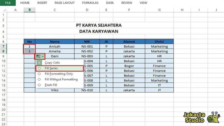Cara Membuat Nomor Urut Otomatis di Microsoft Excel Cara Membuat Nomor Urut Otomatis di Microsoft Excel