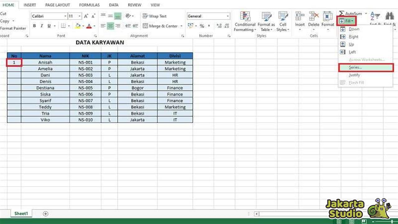 Cara Membuat Nomor Urut Otomatis di Microsoft Excel