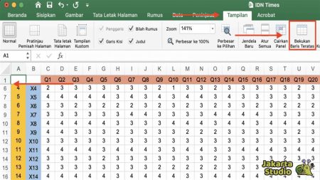 Cara Bekukan Baris dan Kolom di Excel Dengan Mudah