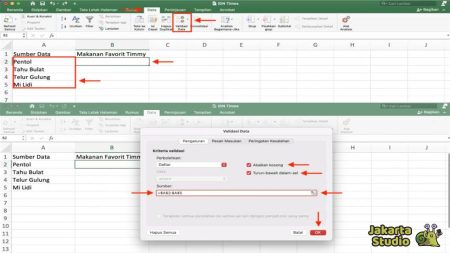 Cara Mudah Membuat Drop Down List di Excel