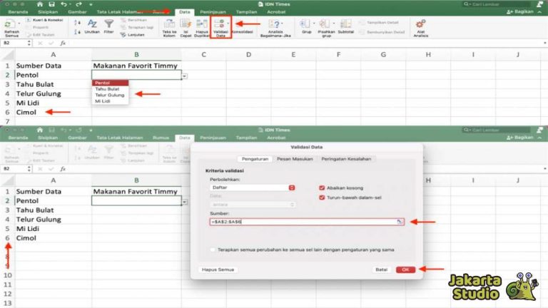 Cara Mudah Membuat Drop Down List di Excel