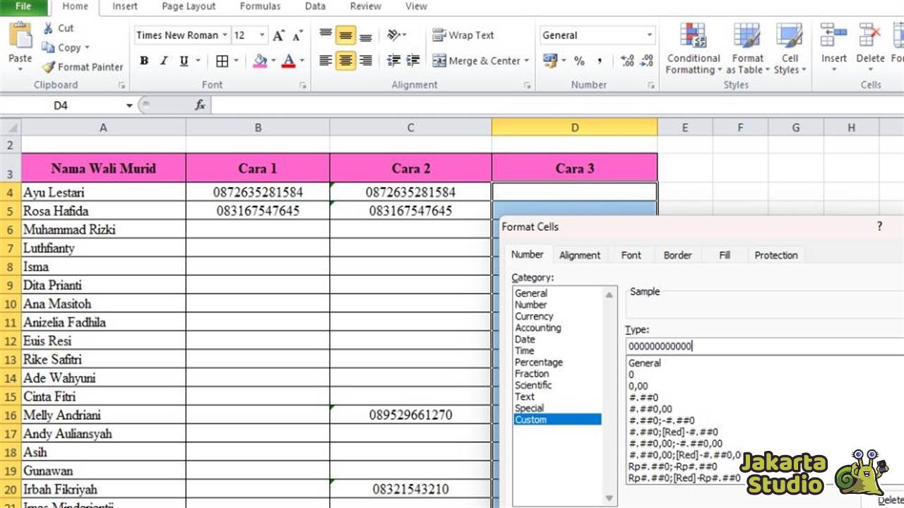 Cara Menambahkan Angka 0 di Depan Excel Agar Tidak Hilang