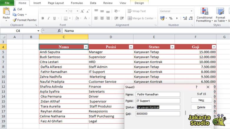 Cara Cepat Memasukkan Data di Excel dengan Fitur Form