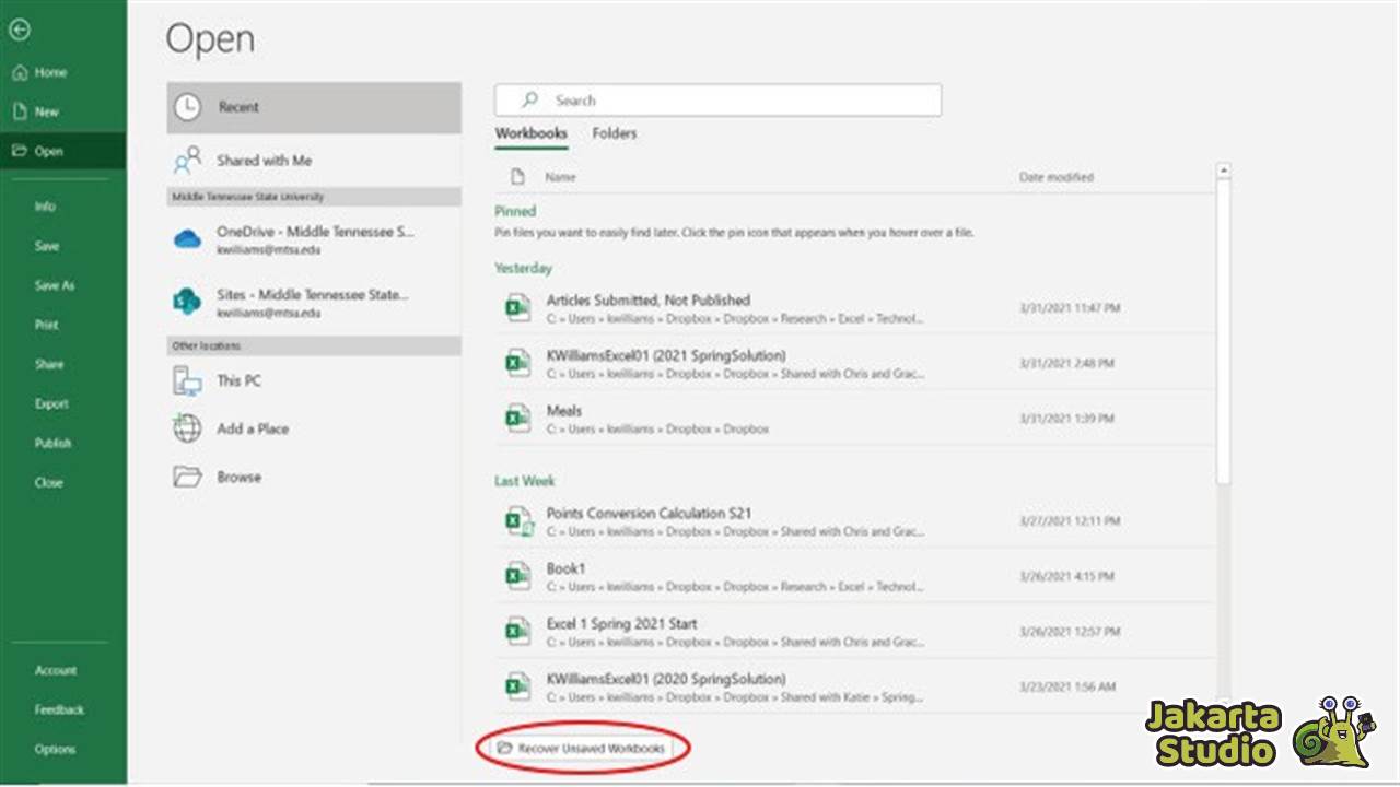 Cara Mengembalikan File Excel yang Belum Tersimpan